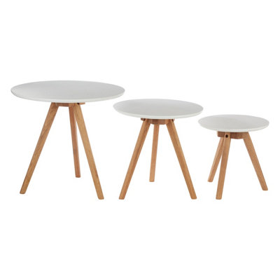 Orsina Sleek Set Of 3 Side Tables With Tempered Lgs, Sustainable Side ...