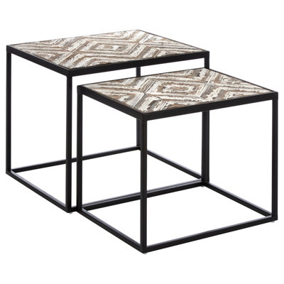 Orsina Stable Design Set Of 2 Side Tables, Stylish Kitchen Side Table ...
