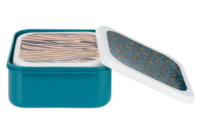 Orsina Stackable Design Set Of 4 Animal Print Lunch Boxes, Versatile ...