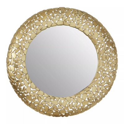 Orsina Templar Pebble Effect Round Wall Mirror