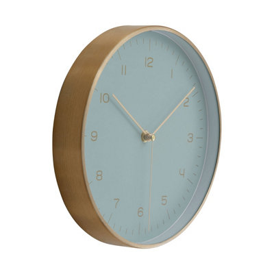 Orsina Versatile Gold And Mint Green Finish Wall Clock, Functional And ...