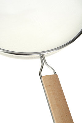 Orsina Versatile Large Sieve with Wooden Handle, Stainless Steel ...