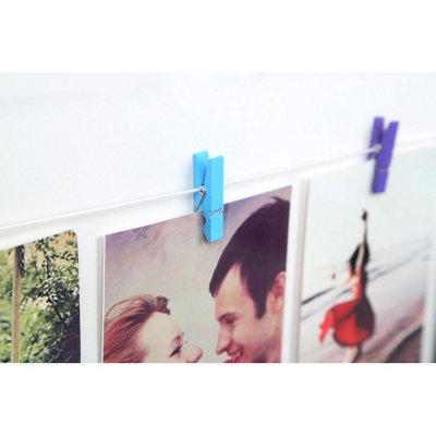 Orsina Washing Line White Plastic 3 Peg Photo Frame,Colorful Image ...