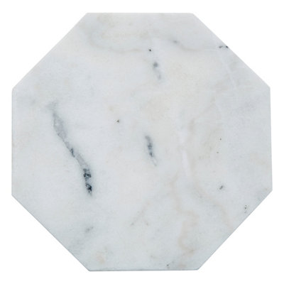 ORSINA WHITE OCTAGONAL MARBLE TRIVET, HEAT-PROOF HOT PLATE, GEOMETRIC ...