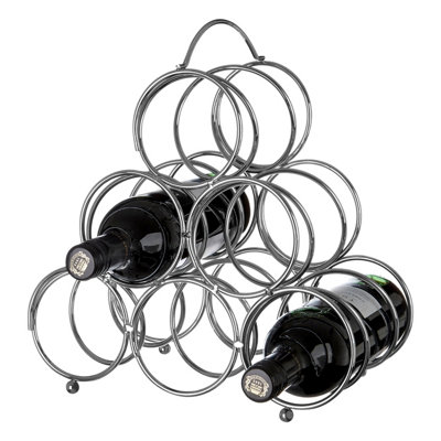 Orsina Zuko Chrome 6 Bottles Triangular Wine Rack