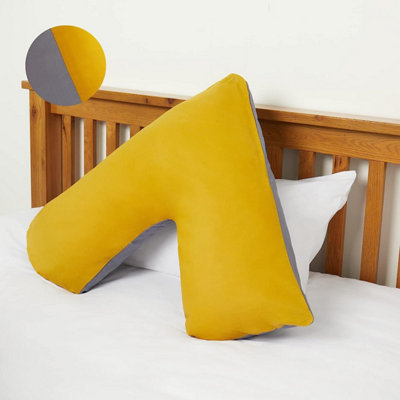Orthopaedic V-Shaped Pillow With 2 Tone Reversible Pillowcase Extra ...