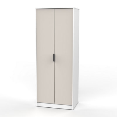 Osaka Tall Plain Wardrobe in Kashmir Matt & White Matt (Ready Assembled)