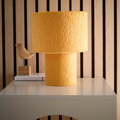 Osaka Yellow Teddy Velvet Table Lamp