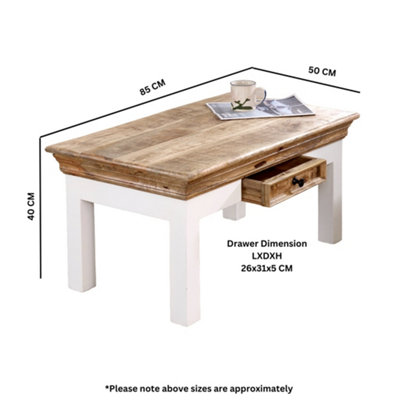 Oscar Coffee Table With Drawer Solid Mango Wood