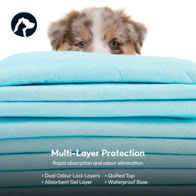 Oscars Disposable Puppy Pads - 5 Layers, Rapid Absorption, Sticky Tabs ...