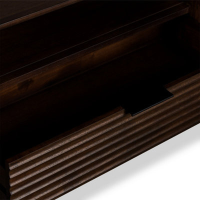 Oskar Acacia 110cm Small Grooved TV Unit - By Roseland Furniture