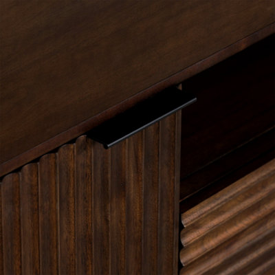 Oskar Acacia 190cm Extra Large Grooved TV Unit - By Roseland Furniture