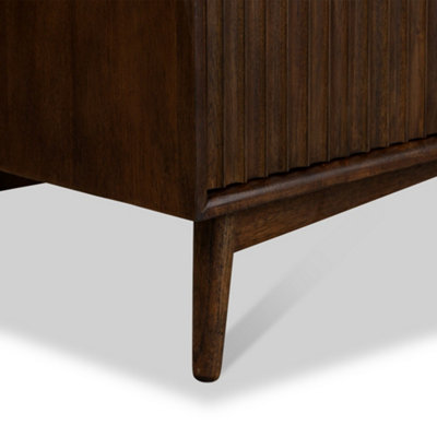 Oskar Acacia 190cm Extra Large Grooved TV Unit - By Roseland Furniture