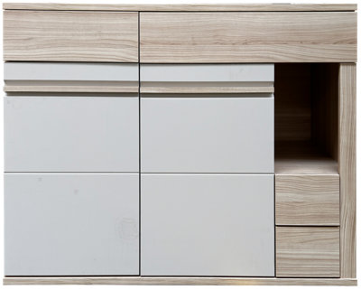 Oslo 12 Sideboard 130 cm in Oak Riva & Cashmere - Solid Storage with ...