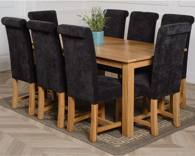 Oslo 180 x 90 cm Large Oak Dining Table and 8 Chairs Dining Set with ...