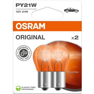 Osram 581 12v Py21w Original Amber Bayonet Bulbs Bau15s Indicator Twin ...