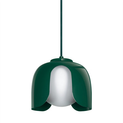 Osram Decor Corolle Pendant Ceiling Light E27 Green Glass Max 15W LED ...