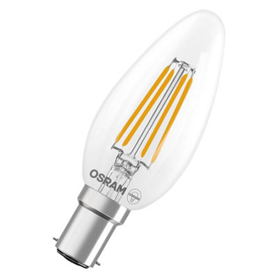 Osram LED Lamp Star Light Bulb Candle Shape B40 Filament B15d Clear 6 Pack