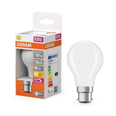 Osram LED Lamp SuperStar Light Bulb Shape A60 Filament B22d Frosted 6 Pack