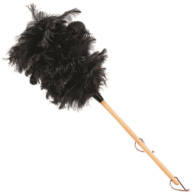 Ostrich Feather Duster with Long Wooden Handle - Soft & Versatile ...