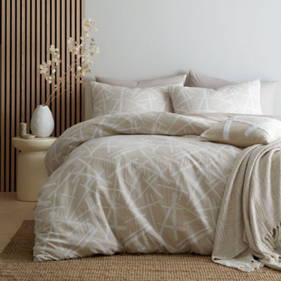 Otto Jacquard Mark-Making Textured Natural Duvet Cover Set