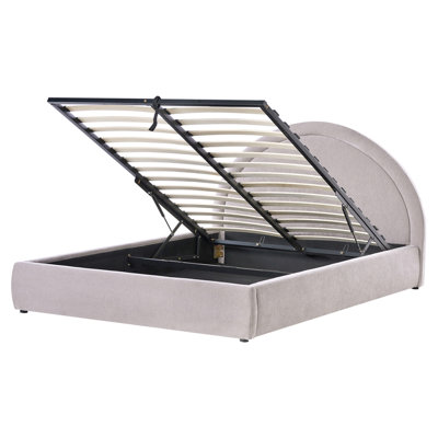 Ottoman Bed MOUZON Chenille Taupe 160 x 200 cm (EU King Size)