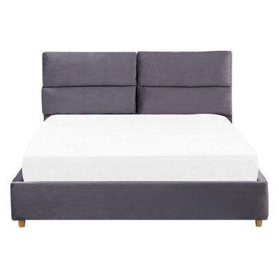 OTTOMAN BED VELVET BATILLY 140 X 200 CM (EU DOUBLE) GREY