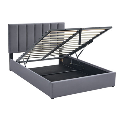 Ottoman Storage Bed Frame with Underbed Storage, Adjustable Channel ...