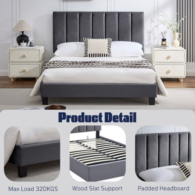 Ottoman Storage Bed Frame with Underbed Storage, Adjustable Channel ...