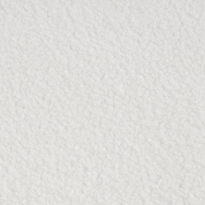 Ottoman Storage Box Folding Footstool Space Saving Boucle, XL Round - White