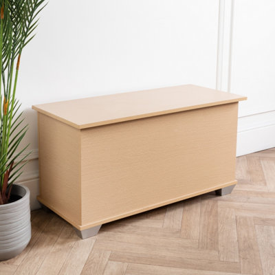 Ottoman Storage Box Wooden Storage Beech Bench Seat