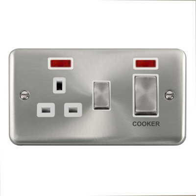 Our Curved Edge Satin / Brushed Chrome Cooker Control Ingot 45A With ...