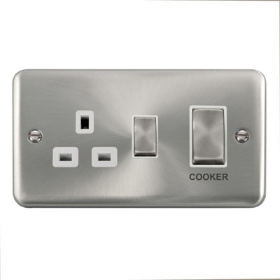 Our Curved Edge Satin / Brushed Chrome Cooker Control Ingot 45A With ...