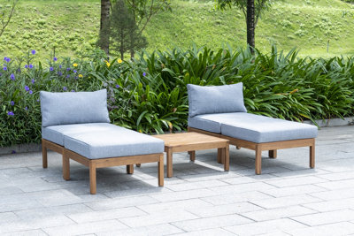 OUT & OUT Cali Teak Terrace Patio Set - 2 Seats | DIY at B&Q