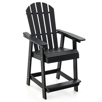 Outdoor Adirondack Bar Stool HDPE Patio Chair Garden Counter Height Bar ...