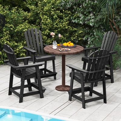 Outdoor Adirondack Bar Stool HDPE Patio Chair Garden Counter Height Bar ...