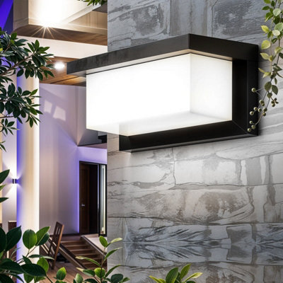 Outdoor and Indoor Black IP65 Waterproof Rectangular LED Wall Light ...