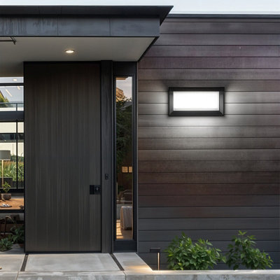 Outdoor and Indoor Black IP65 Waterproof Rectangular LED Wall Light ...