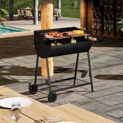 OUTDOOR BARBECUE CHARCOAL PORTABLE BBQ GRILL GARDEN CAMPING BLACK ...
