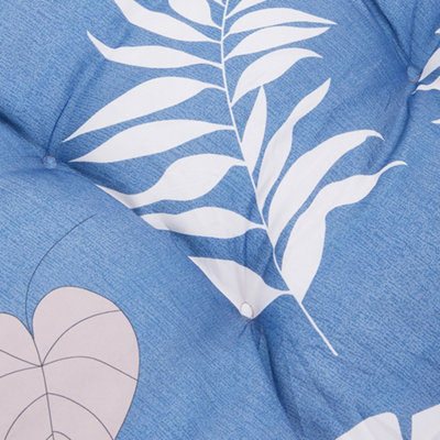 Outdoor Blue Leaf Pattern Polyester Waterproof Benches Seat Cushion ...