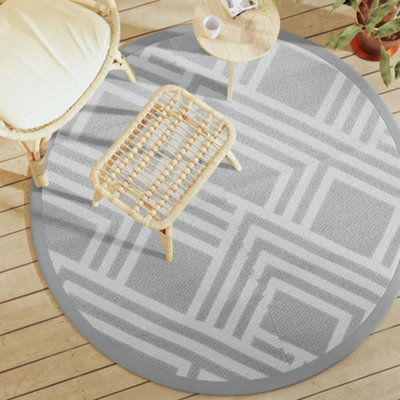 Outdoor Carpet Rugs for Garden Patios Grey 160 cm PP