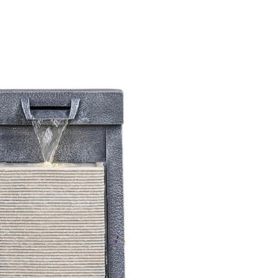 Outdoor Contemporary Cube Water feature - Cement - L47 x W37 x H83 cm ...