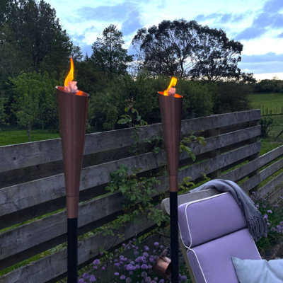 Outdoor Copper Oil Torch - Garden Patio Lighting - Garden Tiki Torch on ...