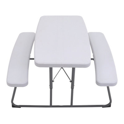 Outdoor Dining Table Set 2 Benches Folding Picnic Table Bench Set for Kids