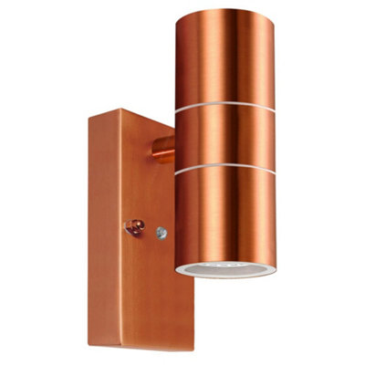Outdoor Double Wall Light Dusk Till Dawn Sensor Copper IP65 ZLC341CDTD