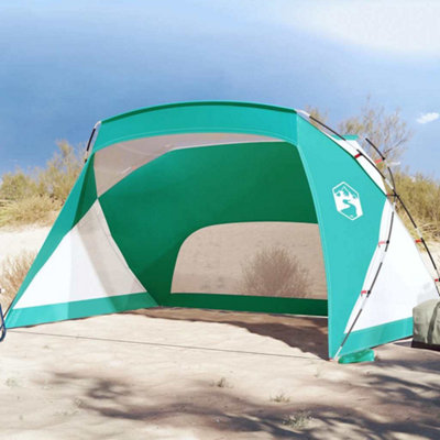 Outdoor Durable Beach Tent Sea Green 274x178x170/148 cm 185T Polyester