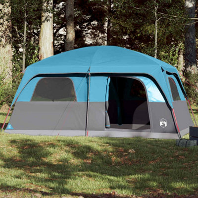 Outdoor Family Tent Cabin 10-Person Blue Waterproof
