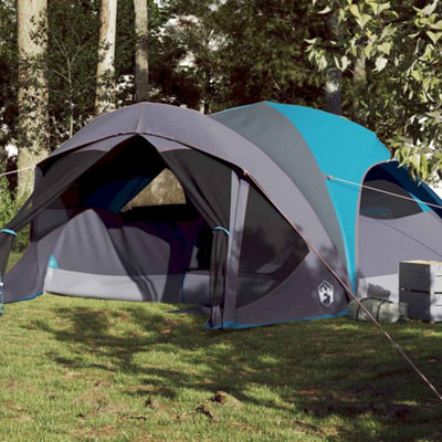 Outdoor Family Tent Cabin 6-Person Blue Waterproof