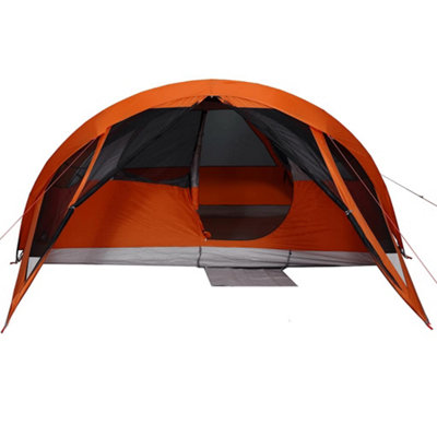 Outdoor Family Tent Cabin 6-Person Grey and Orange Waterproof