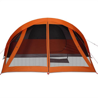 Outdoor Family Tent Cabin 6-Person Grey and Orange Waterproof